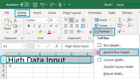 how to autofit column width and row height in excel