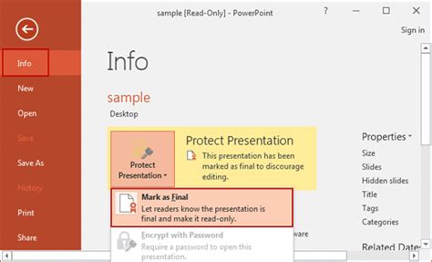 edit encrypted and read only powerpoint 2016 presentation