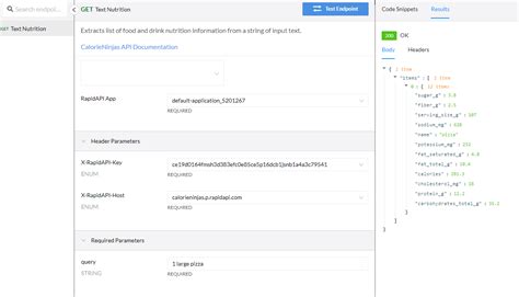 how to use the calorieninjas api with python php ruby and javascript