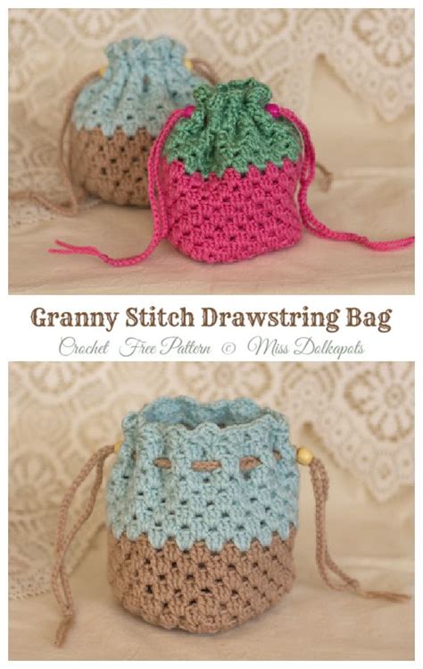 Granny Stitch Drawstring Bag Crochet Free Patterns Crochet And Knitting