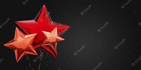 Premium Photo Bunch Of Foil Balloons On Black Background Star Shaped