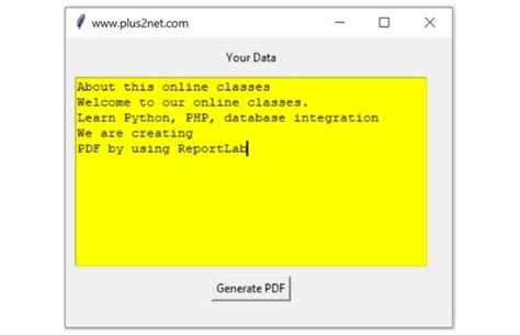 saving user entered data in a tkinter text widget to a pdf file