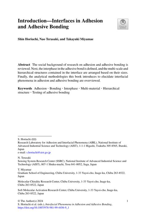 Pdf Introduction—interfaces In Adhesion And Adhesive Bonding