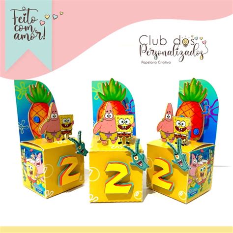Caixa Cubo Cenário Bob Esponja Elo7 Produtos Especiais