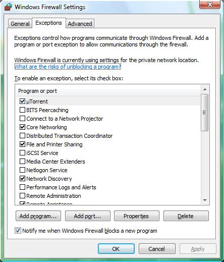 How To Create Exceptions In Windows 7 And Vista