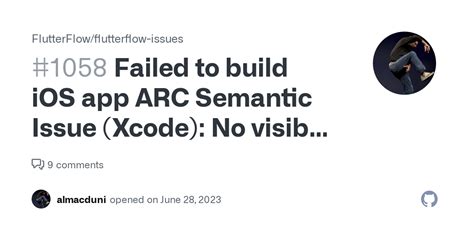 failed to build ios app arc semantic issue xcode no visible