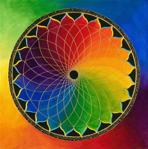 rainbow lotus mandala archival print on photo paper