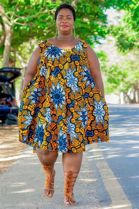 Plus Size African Clothing For Women Ankara Prints Dress For Curve
