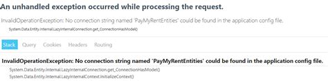 c invalidoperationexception no connection string named