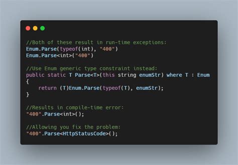 c enum generic type constraint makolyte
