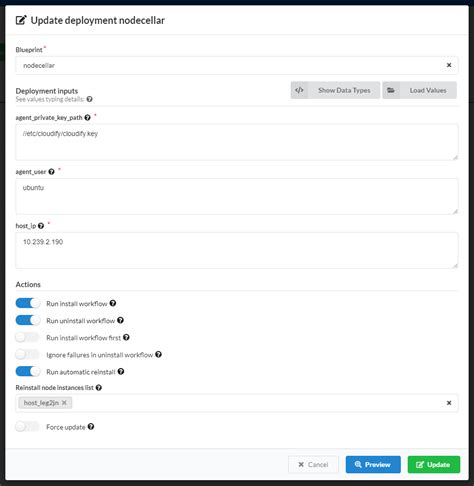 updating a deployment cloudify documentation center