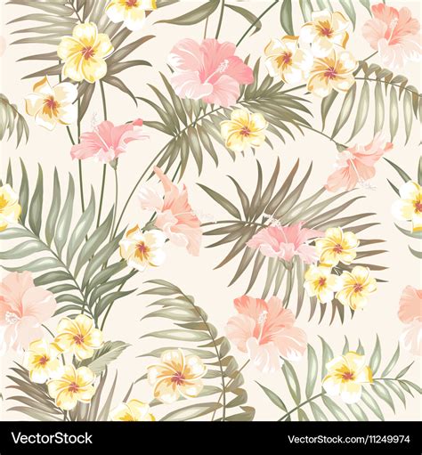Seamless Tropical Flower Royalty Free Vector Image