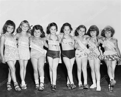 Vintage Us Young Girl Beauty Contestants 8x10 Reprint Of Old Photo