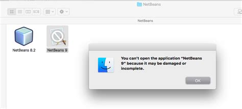 you can t open the application “netbeans 9” because it may