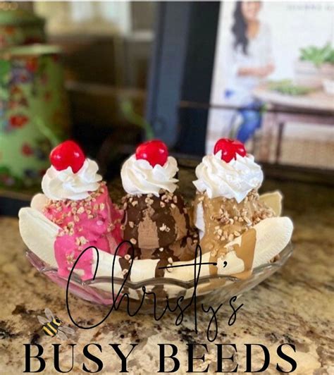 Fake Banana Split Fake Bananas Fake Ice Cream Fake Caramel Etsy