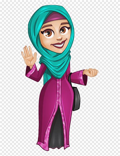 المرأة، الارتداء، الحجاب، أيضا، العباءة، تصوير، رسم كاريكتوري، تصوير
