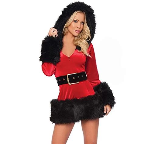 Women Sexy Mrs Santa Claus Cosplay Costume Christmas Party Fancy Dress