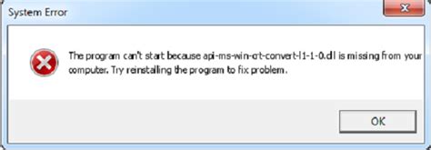 Как исправить ошибку api ms win crt convert l1 1 0 dll для windows 7