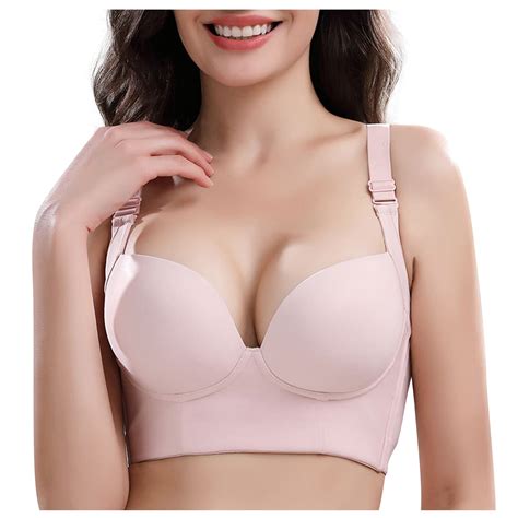 Tqwqt Padded T Shirt Bras For Women Plunge Push Up Bra Plus Size