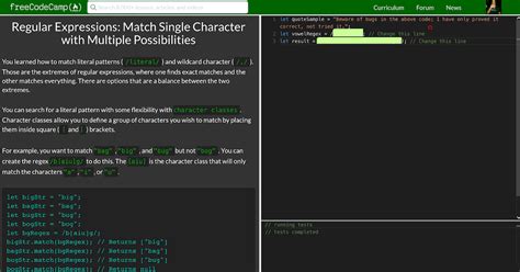 just a few things regular expressions match single character with