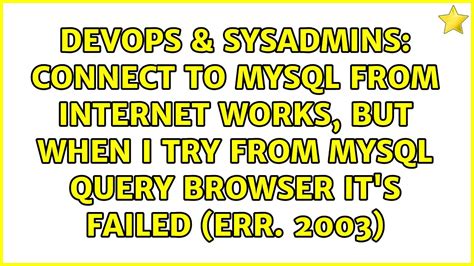 connect to mysql from internet works but when i try from mysql query