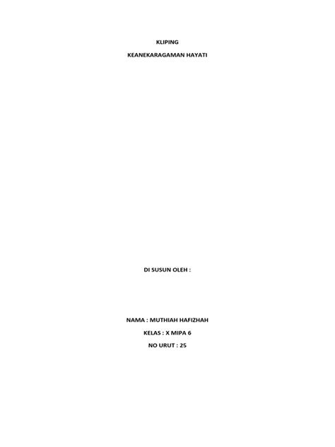 Kliping Keanekaragaman Hayati Pdf