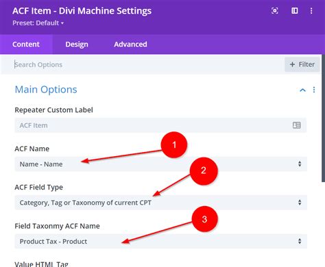 how to show acf data from the current posts taxonomy divi engine