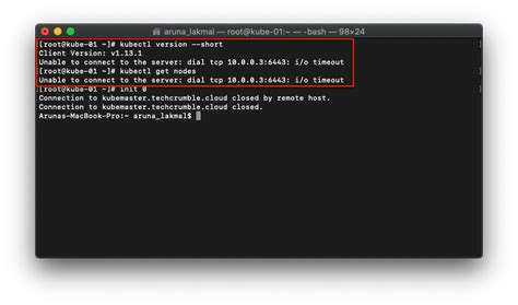kubernetes error unable to connect to the server tcp i o