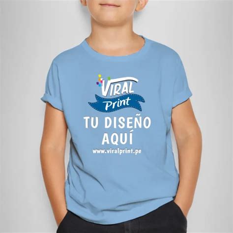 Polo O Camiseta Para Niños Color Celeste Con Estampado Personalizado A