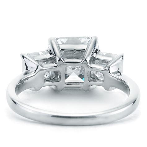3 44 Cttw Gia Certified Three Stone Asscher Cut Diamond Engagement Ring