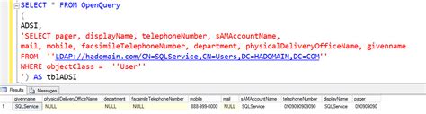 sql server how to query active directory data using adsi