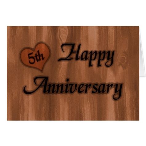 Happy 5th Anniversary Wedding Anniversary Card Zazzle