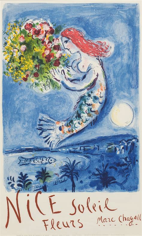 Marc Chagall Colour Lithographic Poster Printed By Mourlot Paris