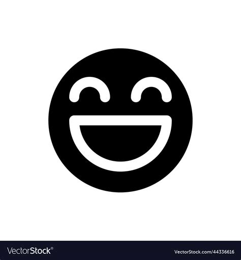 Laughing Emoji Black Glyph Ui Icon Royalty Free Vector Image