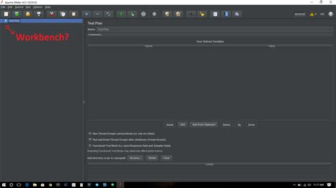 java workbench section not showing in apache jmeter stack overflow