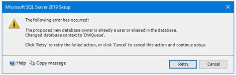 sql server 2019 polybase installation error “the proposed new database