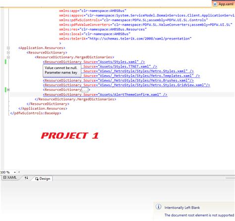 xaml the type initializer for microsoft expression