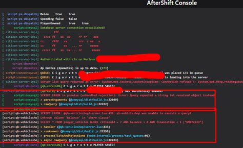[ script oxmysql] script error in promise unhandled rejection error