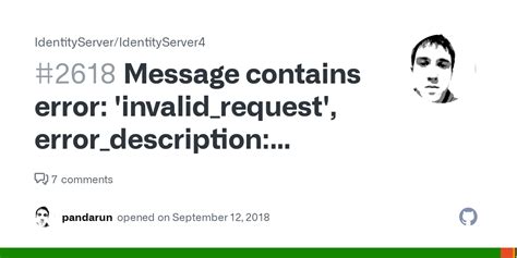 message contains error invalid request error description error