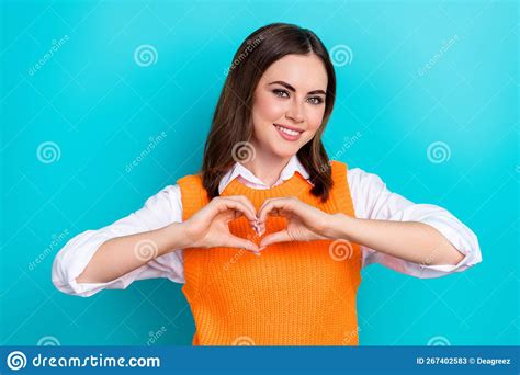 Photo Of Good Mood Lovely Adorable Woman With Straight Hairdo Wear