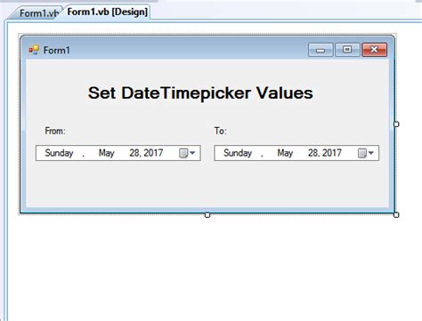 how to set datetimepicker values to current month range in vb