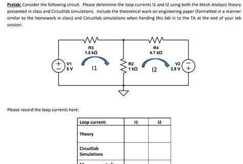 solved determine the the loop current i1 and i2 using mesh