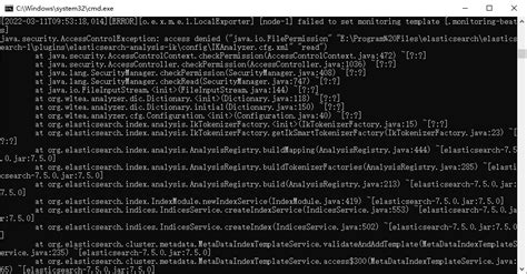 kiaba启动报 fatal responseerror access control exception，es报：java lang