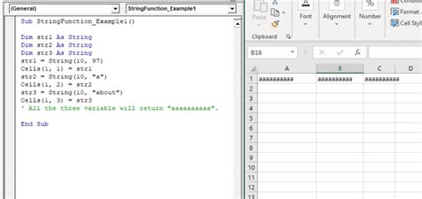 excel vba string function tutorial and example