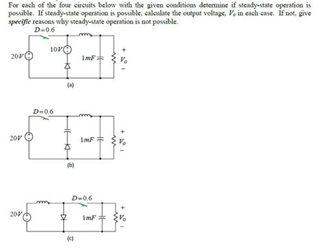 solved for each of the four circuits below with the given