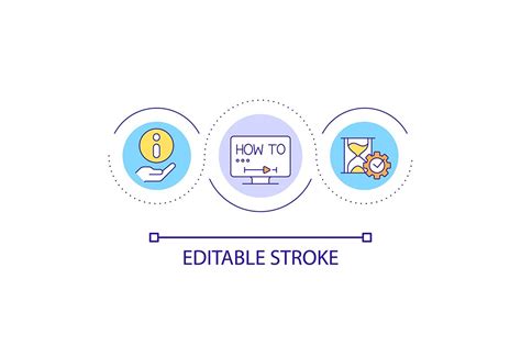 concise education video loop icon outline icons ~ creative market