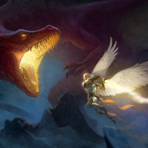 Download Rain Dragon White Hair Armor Wings Sword Angel Warrior Fantasy Pfp