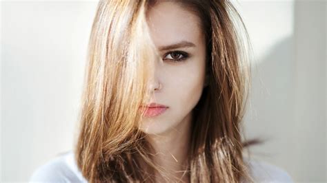 Wallpaper Face Women Model Eyes Long Hair Brunette Lips