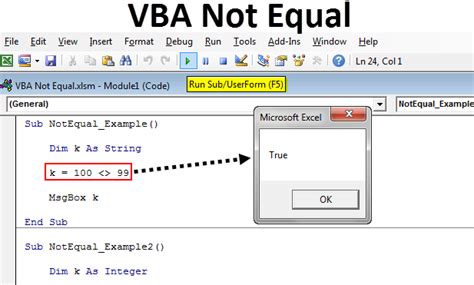 vba not equal operator step by step examples of vba