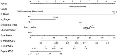 Nomogram Predicting The 6 Month 1 Year And 2 Year Css Of Patients